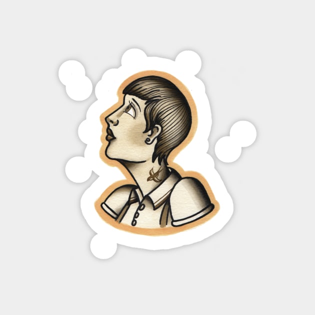 Skinhead girl design. - Old - Sticker | TeePublic